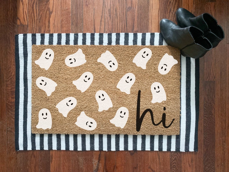Hi Cute Ghosts Doormat // Halloween Welcome Mat // Fall Decor ...