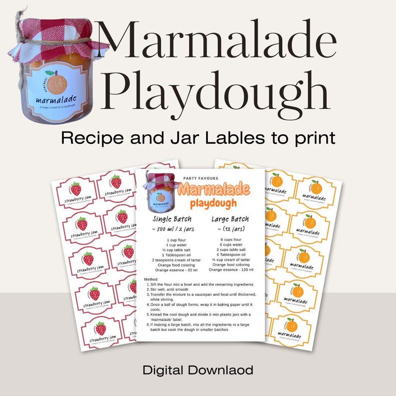 Marmalade Playdough Party Favours | How To - Etsy