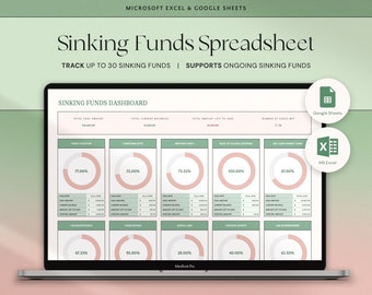 Savings Tracker Sinking Funds Tracker Google Sheets Excel Spreadsheet ...