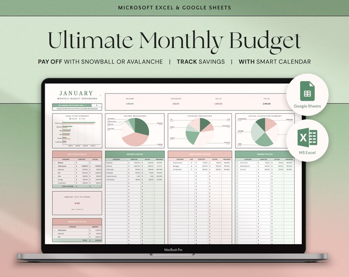 50/30/20 Annual Budget Template Google Sheets Budget Spreadsheet ...