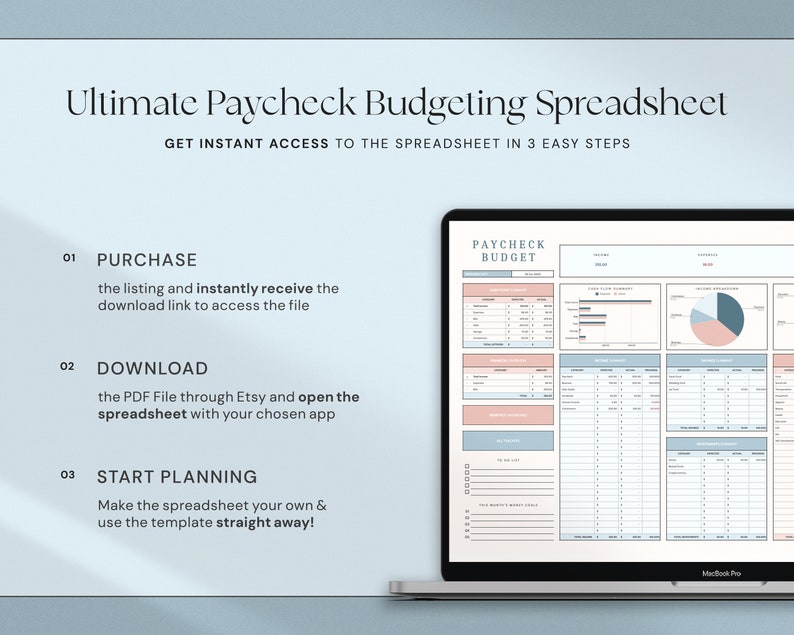 Paycheck Budget Spreadsheet Google Sheets Budget Template - Etsy