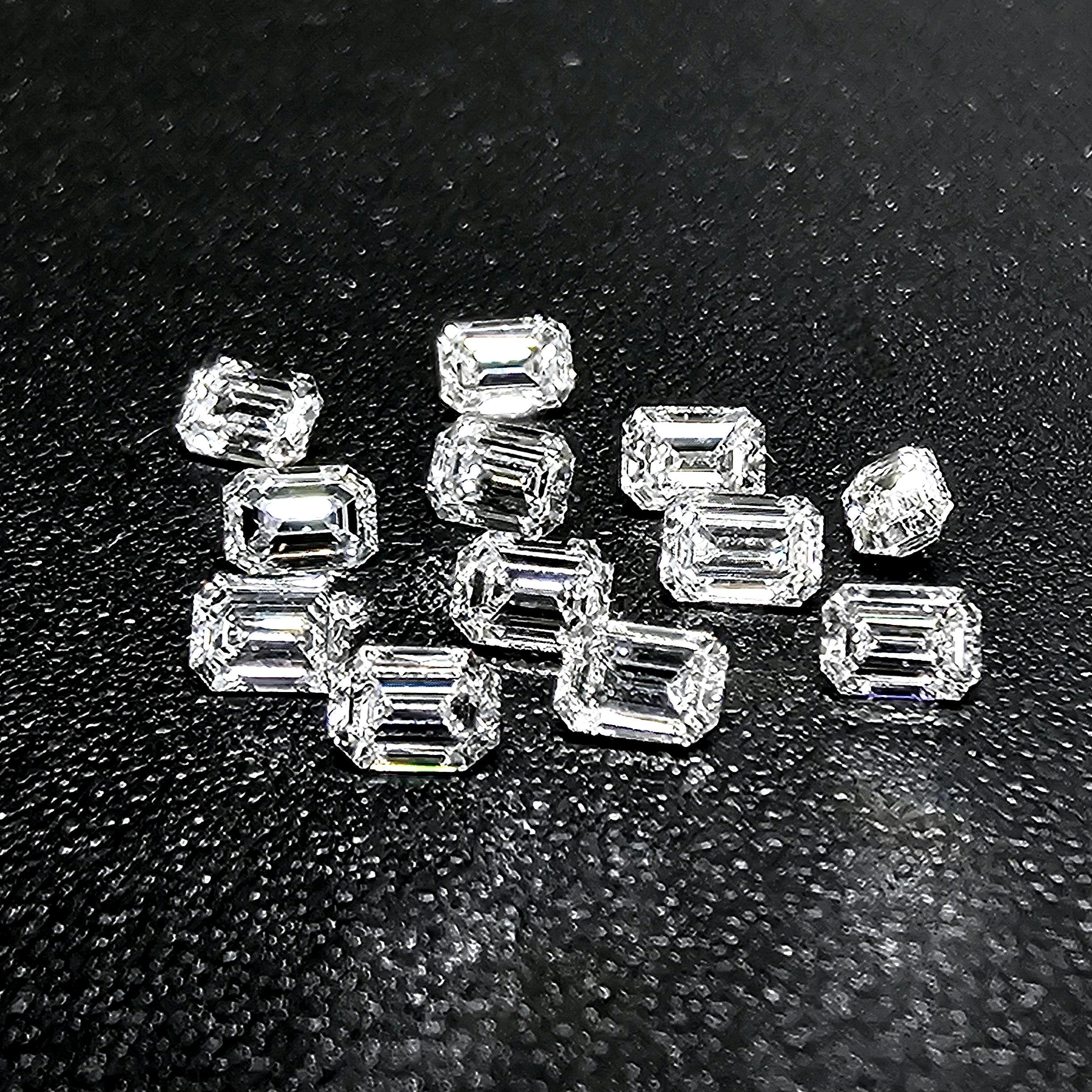 Emerald Cut Lab Diamonds Melee Loose Lab Diamonds HPHT EF Color VS1 ...