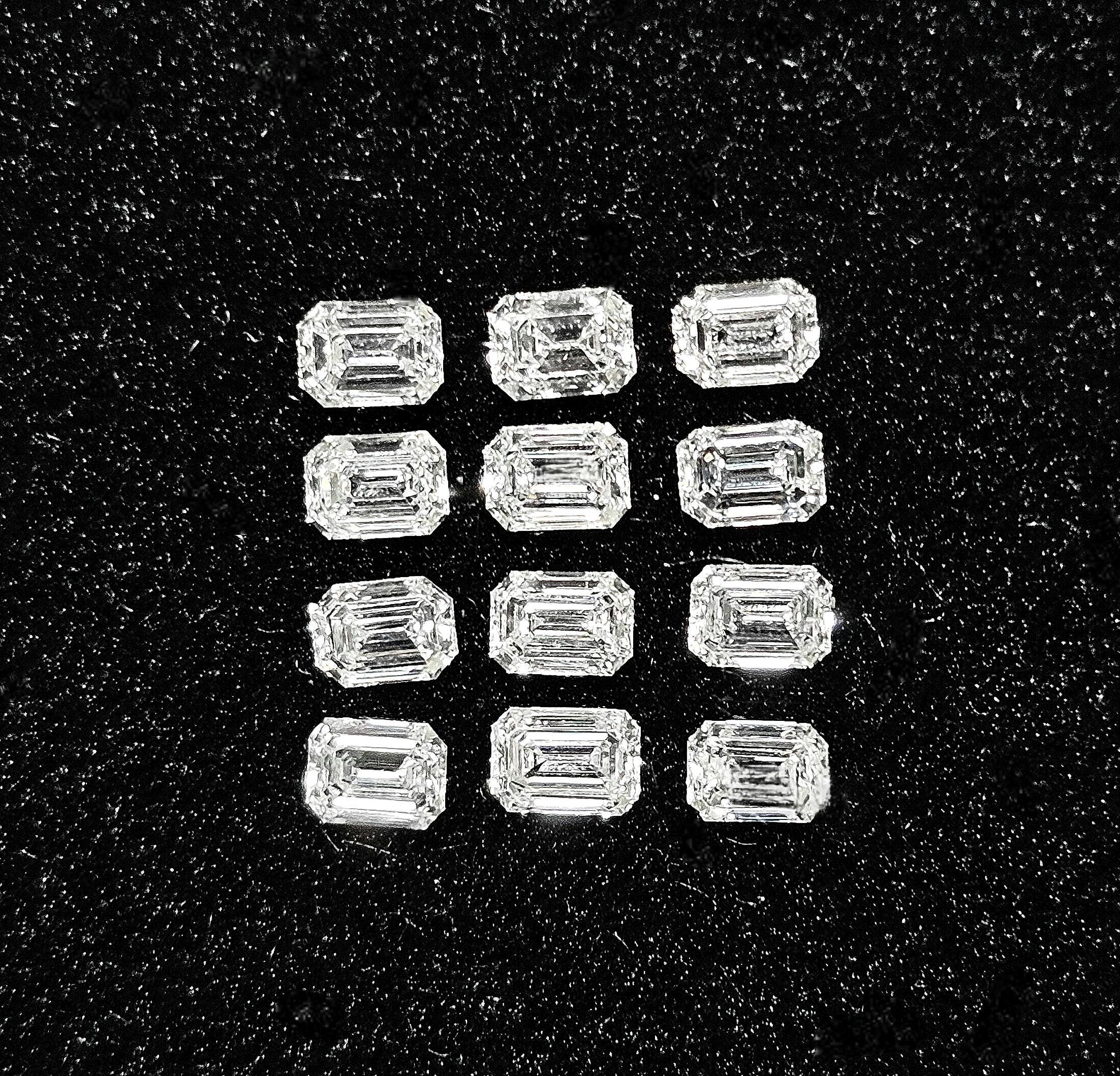 Emerald Cut Lab Diamonds Melee Loose Lab Diamonds HPHT EF Color VS1 ...