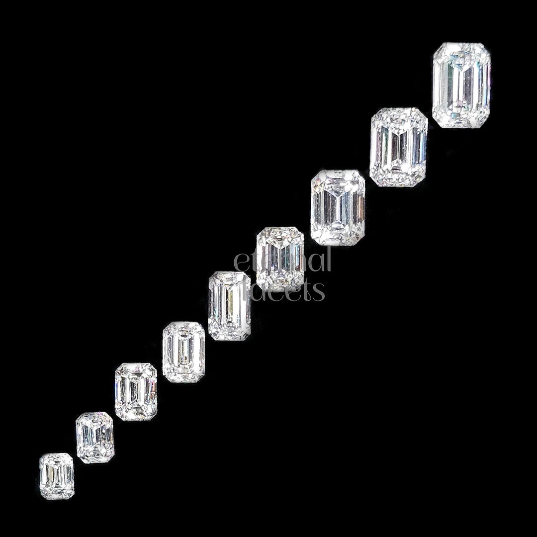 Emerald Cut Lab Diamonds Melee Loose Lab Diamonds HPHT EF Color VS1 ...