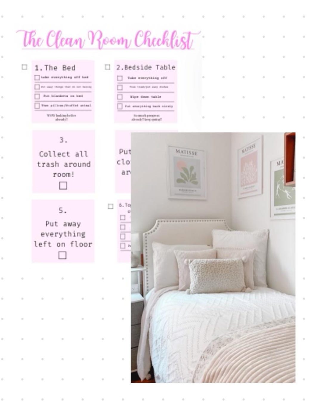 The Clean Room Checklist!- Clean Your Room in 6 Steps! Super Doable ...