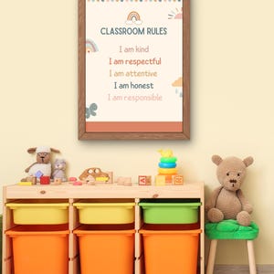 Boho Classroom Rules Poster Digital Download, Inspirational Wall Art ...
