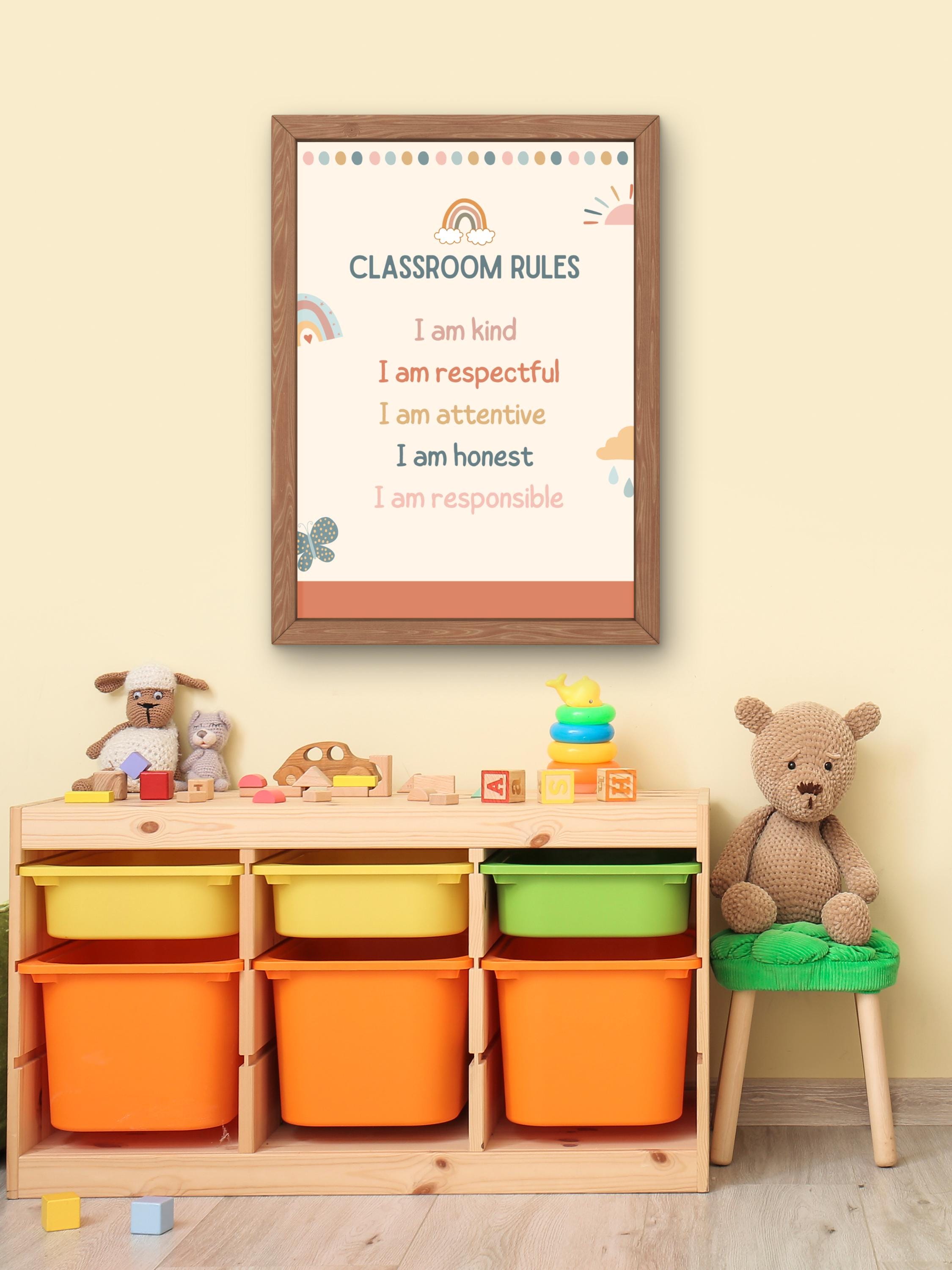 Boho Classroom Rules Poster Digital Download, Inspirational Wall Art ...