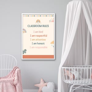 Boho Classroom Rules Poster Digital Download, Inspirational Wall Art ...