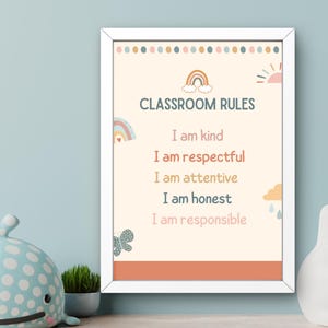 Boho Classroom Rules Poster Digital Download, Inspirational Wall Art ...