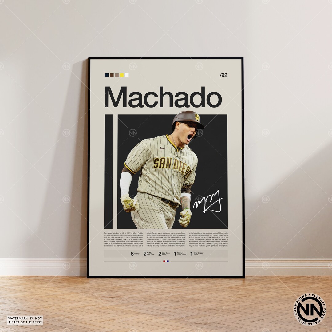 Manny Machado Poster, San Diego Padres, Baseball Prints, Sports Poster ...