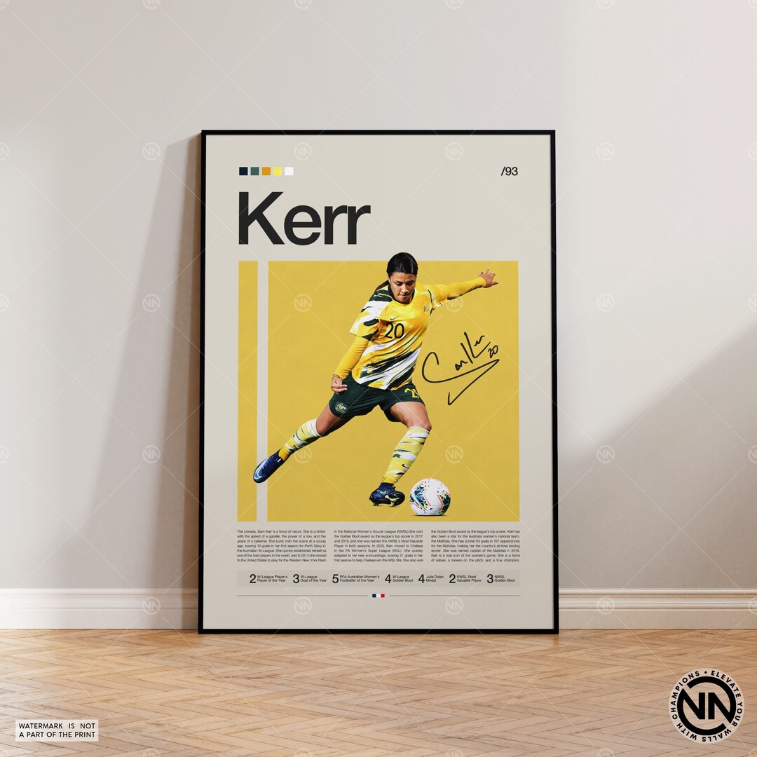 Sam Kerr Poster, Matildas Poster, Soccer Gifts, Sports Poster, Football ...