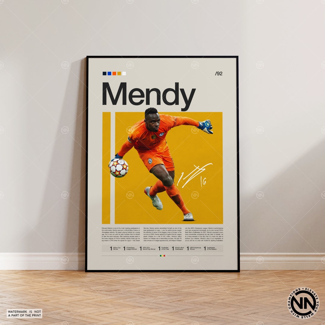 Édouard Mendy Poster, Chelsea Poster, Soccer Gifts, Sports Poster ...