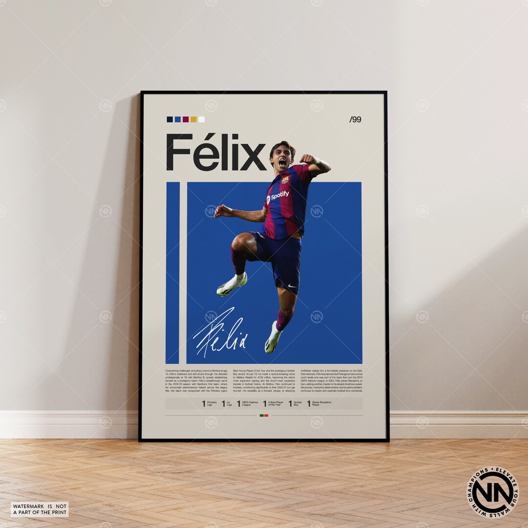 Joao Felix Poster, Barcelona Poster, Soccer Gifts, Sports Poster ...