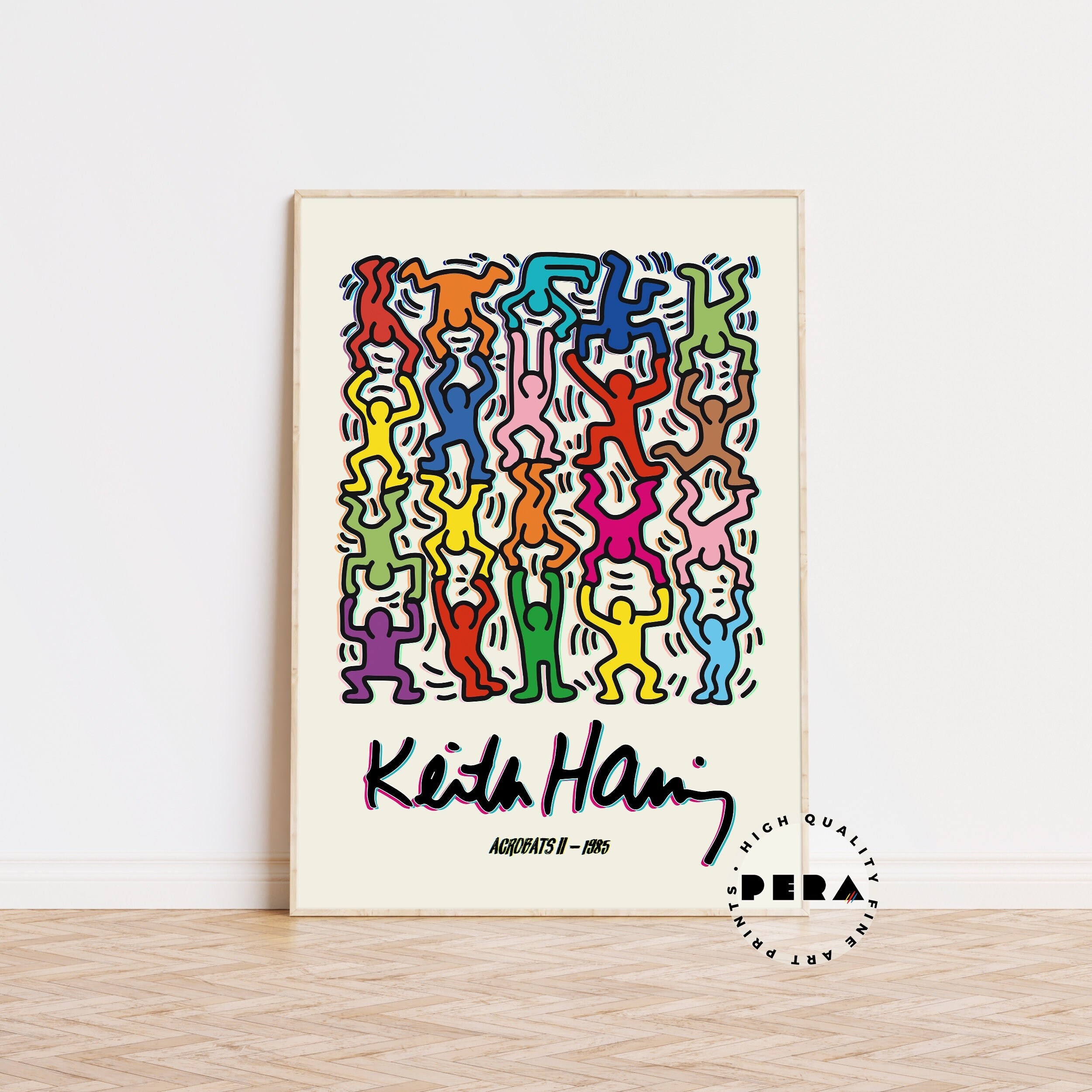 Keith Haring Acrobats 1985 Poster, Keith Haring Poster, Pop Art, Keith ...