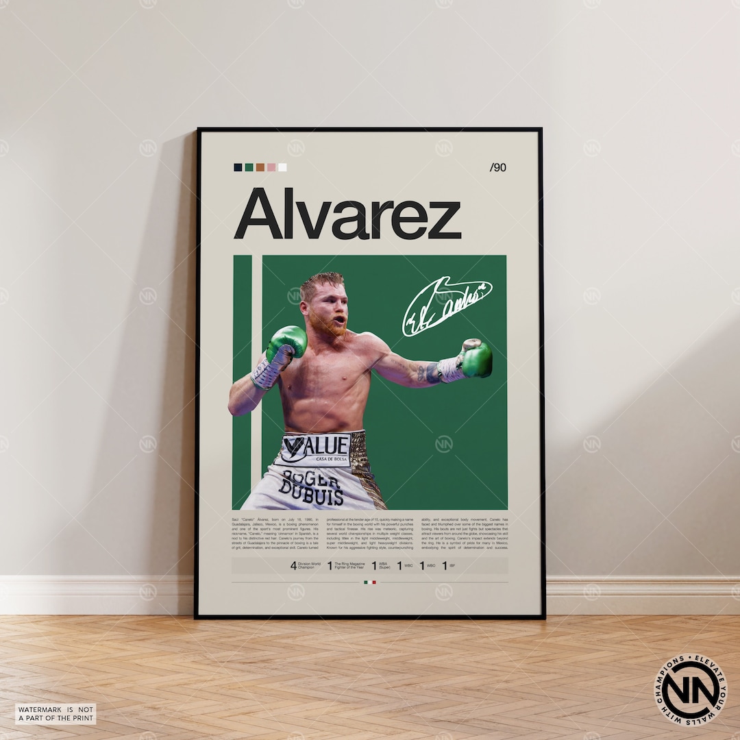 Canelo Alvarez Poster, Boxing Poster, Sports Poster, Boxing Wall Art ...