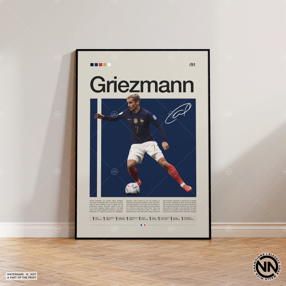 Antoine Griezmann Poster, French Footballer, Soccer Gifts, Sports ...
