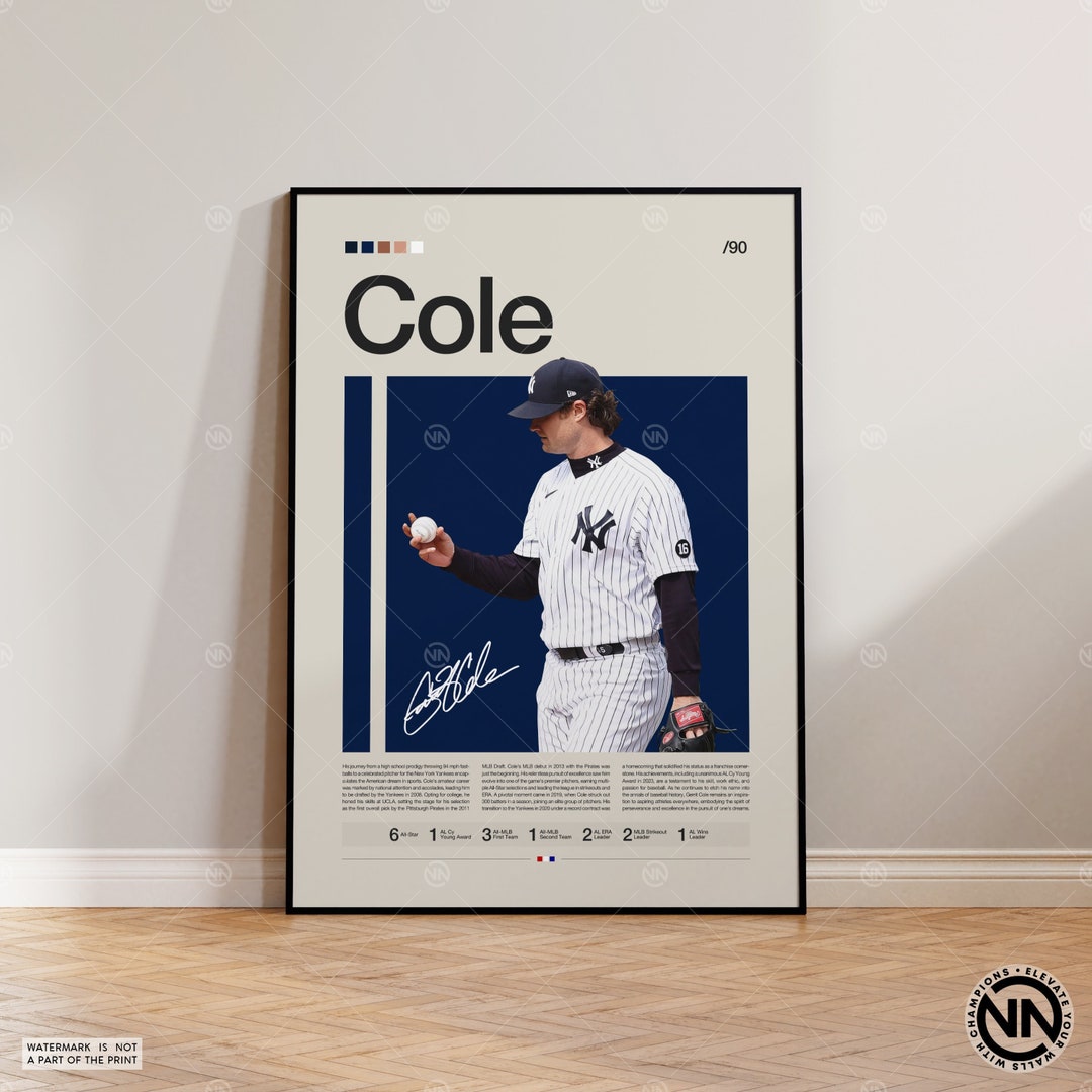 Gerrit Cole Poster, New York Yankees Poster, Baseball Prints, Sports ...
