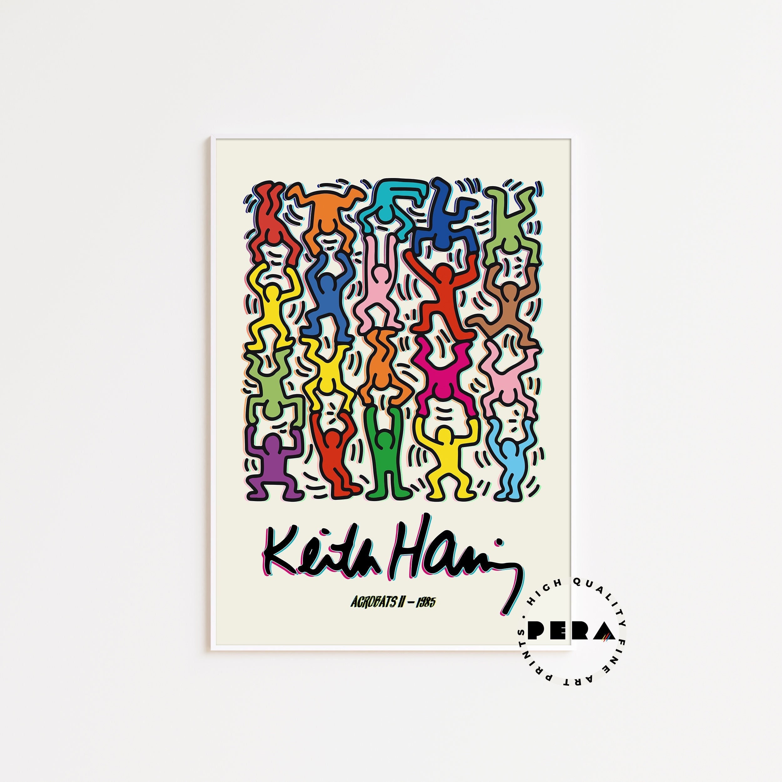 Keith Haring Acrobats 1985 Poster, Keith Haring Poster, Pop Art, Keith ...