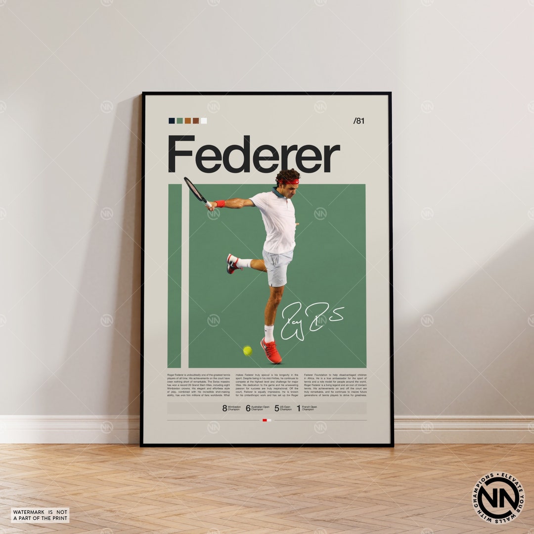 Roger Federer Poster, Tennis Poster, Motivational Poster, Sports Poster ...