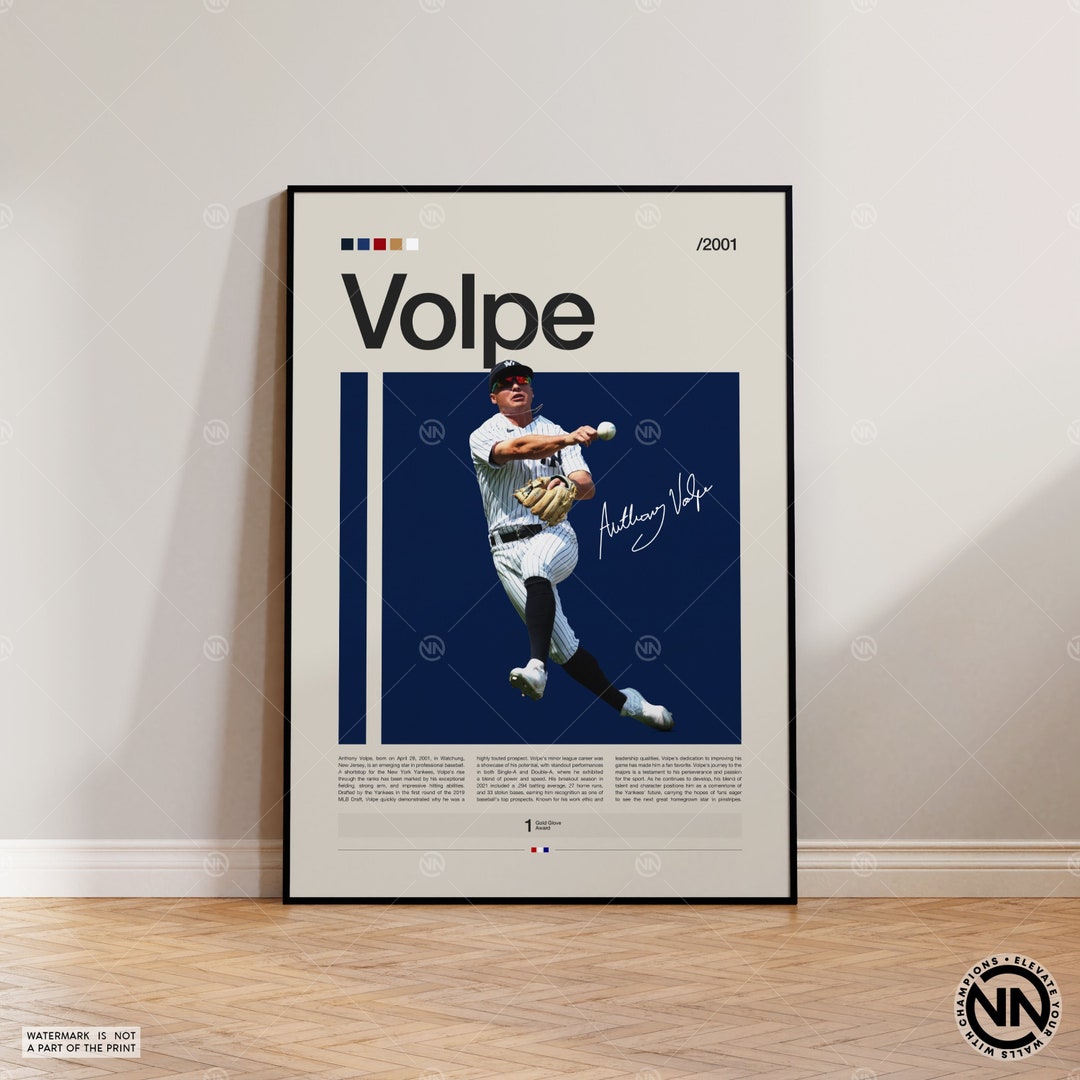 Anthony Volpe Poster, New York Yankees, Baseball Prints, Sports Poster ...