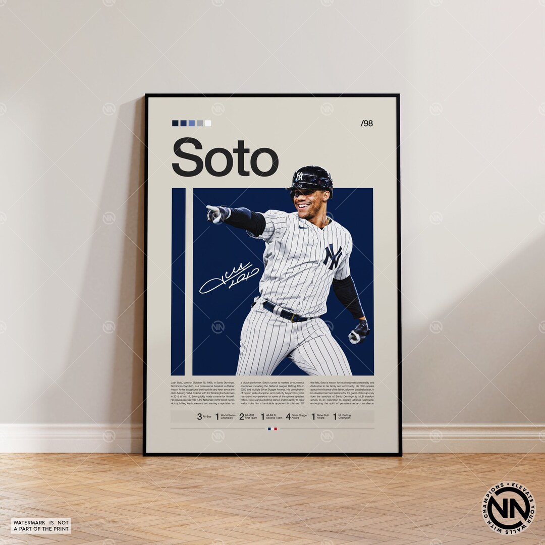 Juan Soto Poster, New York Yankees Poster, Baseball Prints, Sports ...