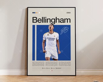 Jude Bellingham Poster, Real Madrid Poster, Soccer Gifts, Sports Poster ...