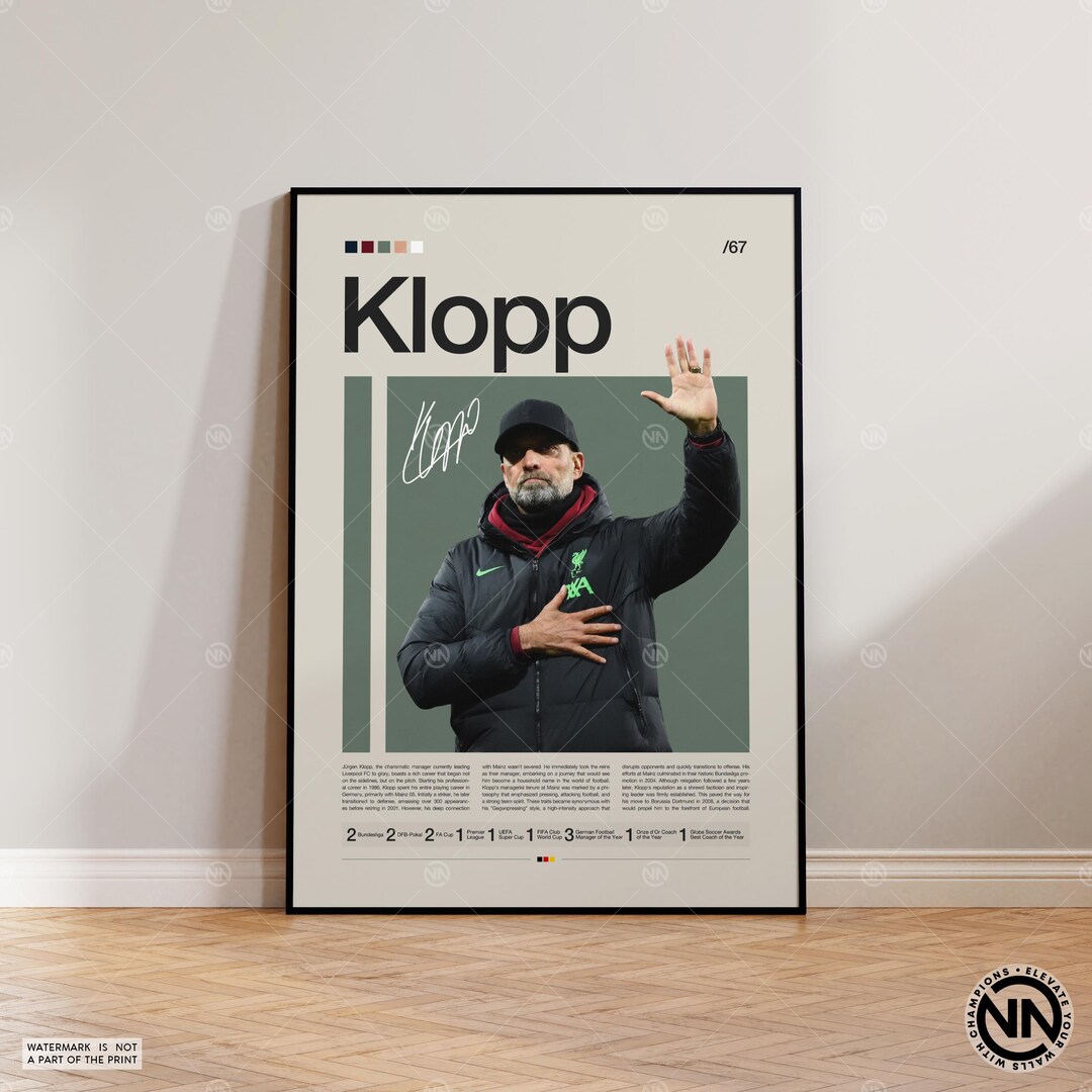 Jürgen Klopp Poster, Legendary Football Coach, Premier League ...