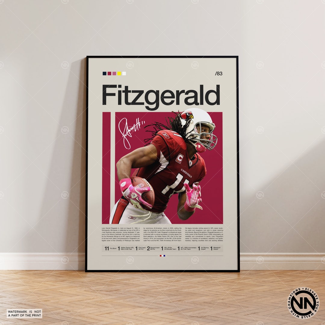 Larry Fitzgerald Poster, Arizona Cardinals Print, NFL Poster, Sports ...