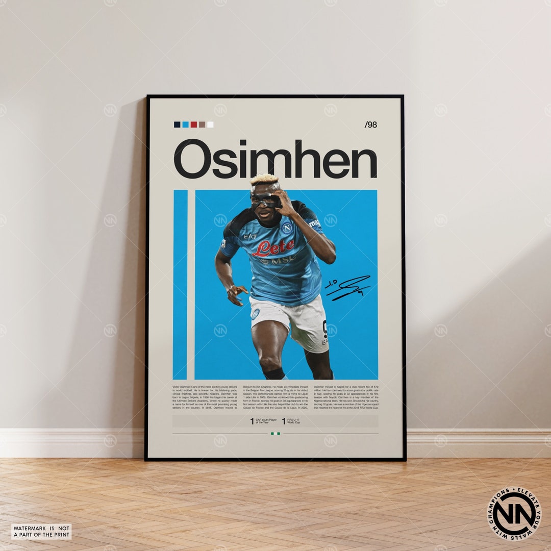 Victor Osimhen Poster, Nigerian Footballer, Soccer Gifts, Sports Poster ...