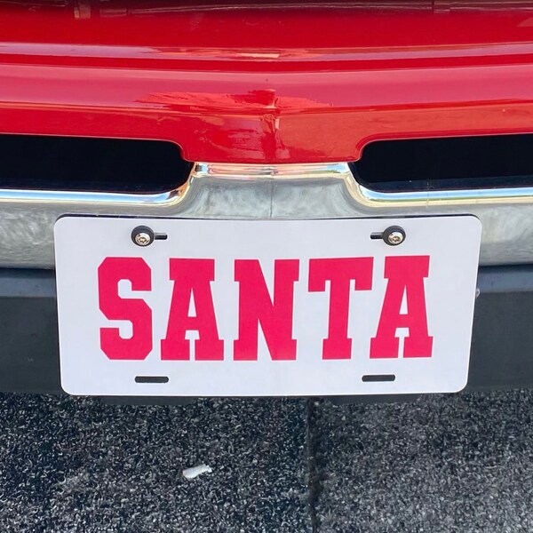 Santa License Plate - Etsy