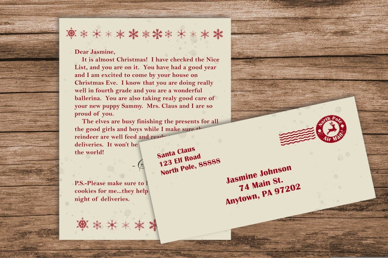 Personalized Letter From Santa Digital Custom - Etsy