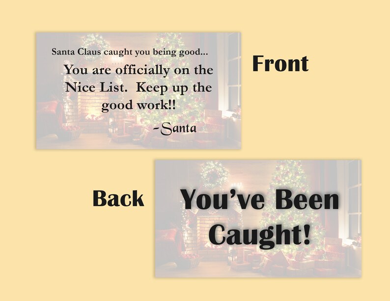 Santa Claus Caught You Being Good Cards Digital Download - Etsy