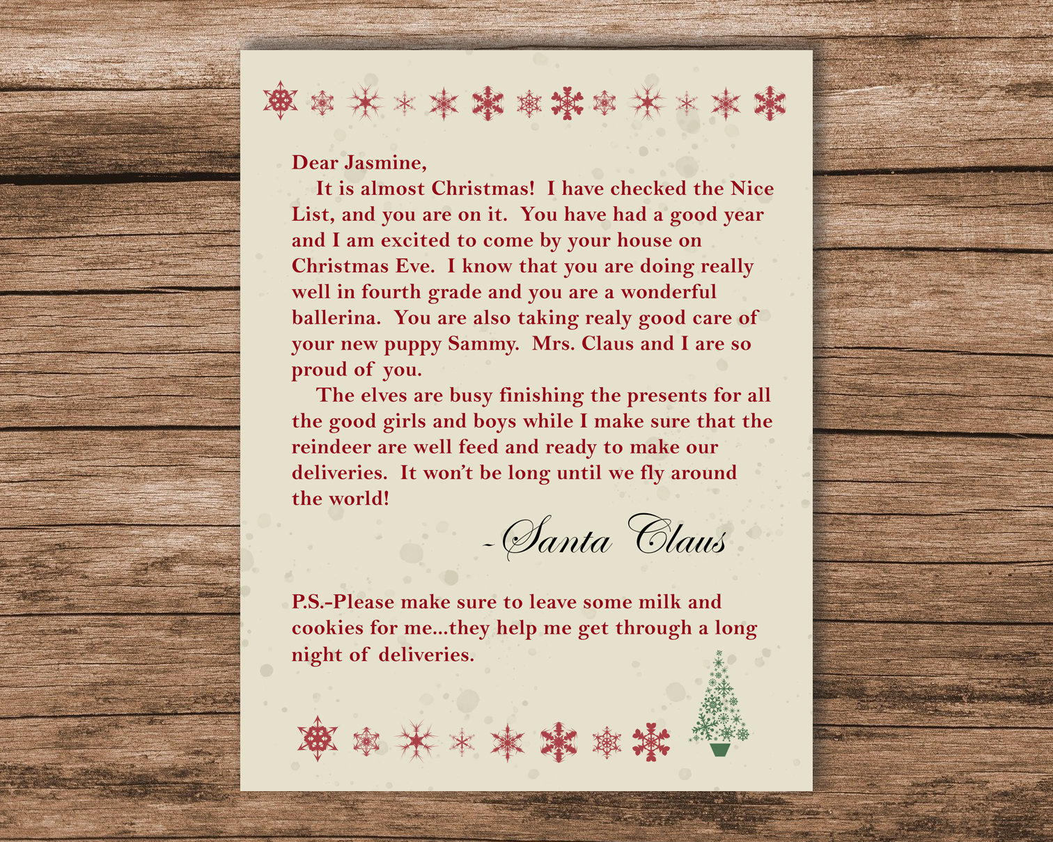 Personalized Letter From Santa Digital Custom - Etsy