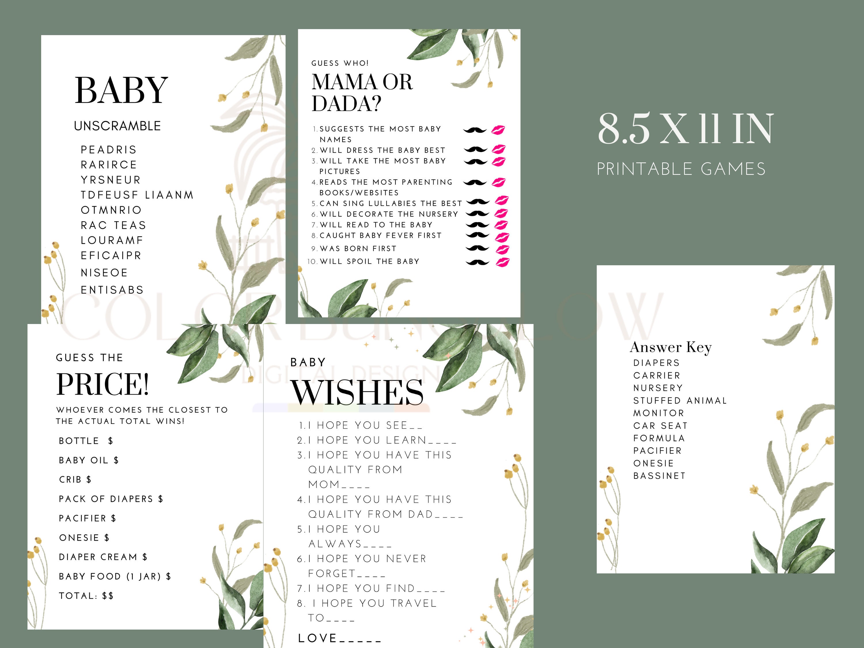 Baby Shower Printable Party Bundle - Etsy