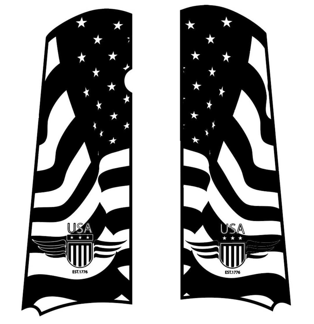 1911, USA, American, Flag, Grips, Stippling, Engraving, Vector, SVG, Ai ...