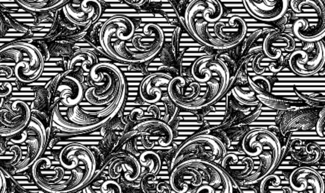 Scrolls Pattern With Background SVG Ai - Etsy