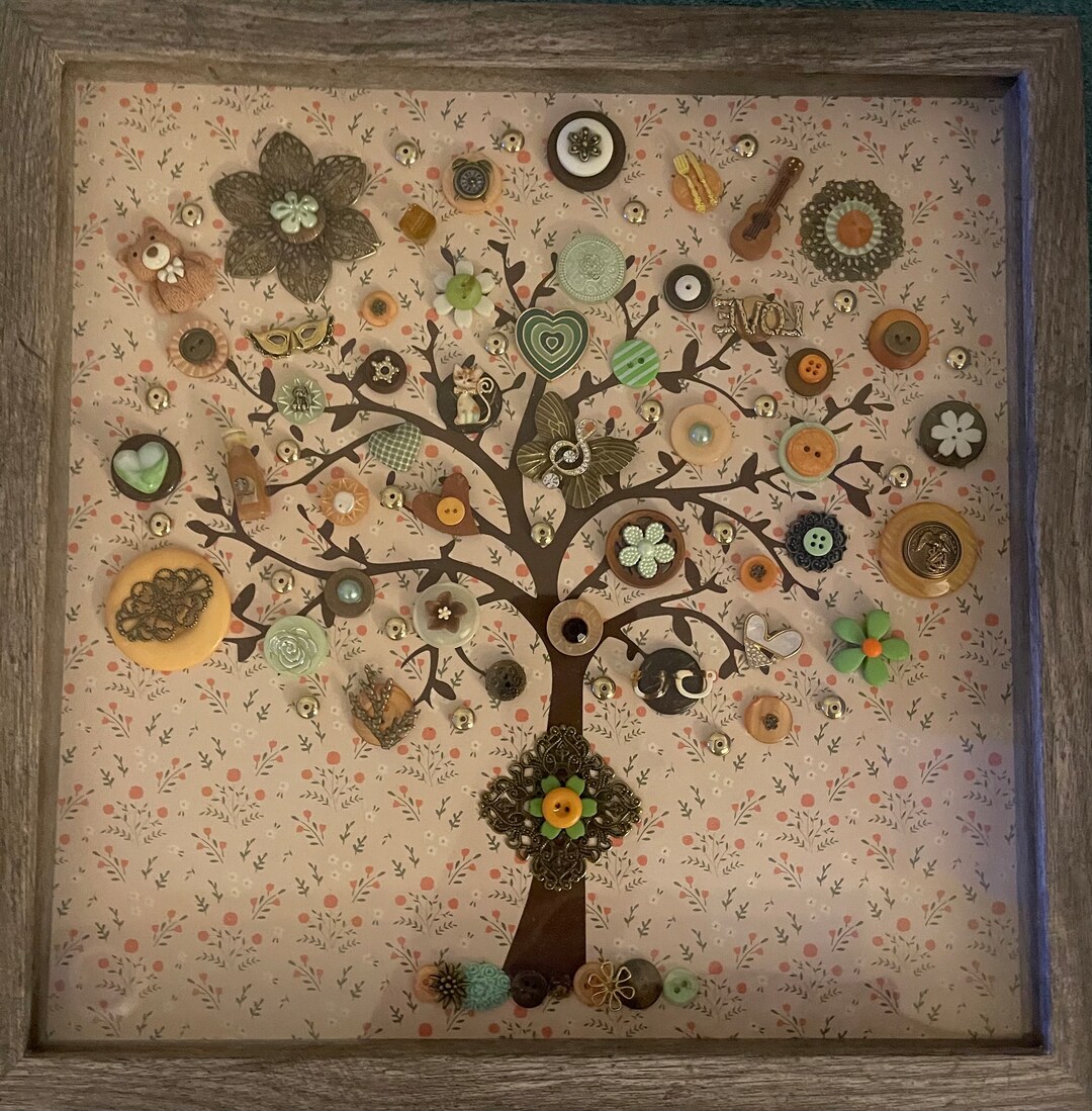 Tree Button Art - Etsy