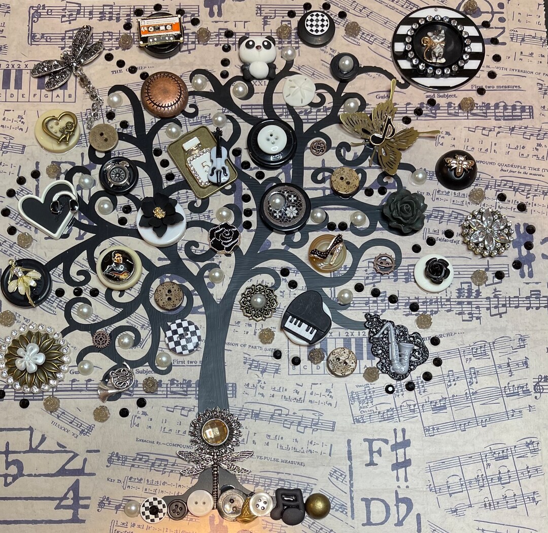 Tree Button Art - Etsy