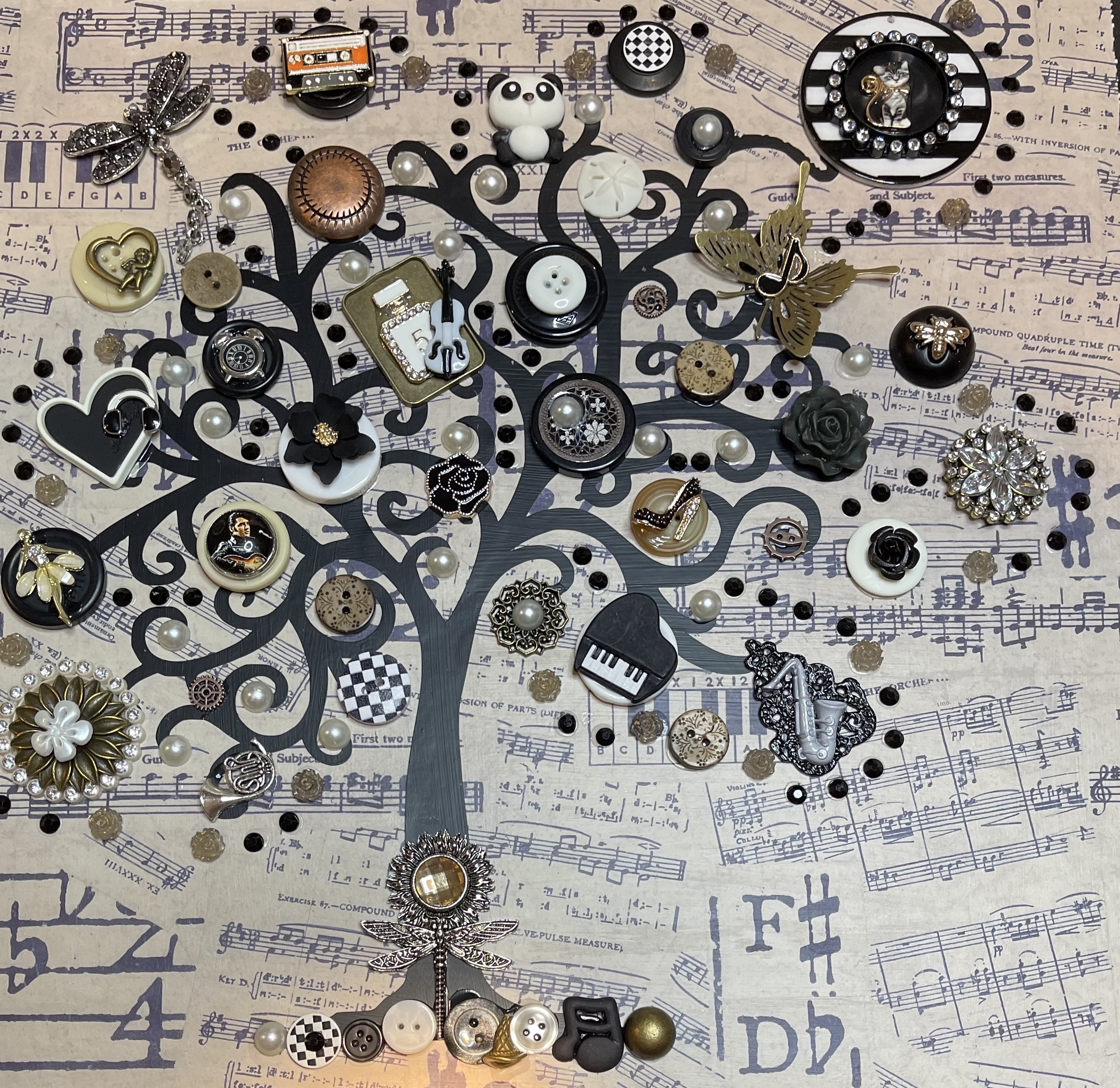 Tree Button Art - Etsy