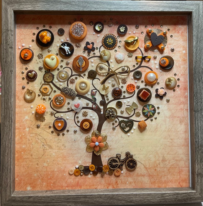 Tree Button Art - Etsy