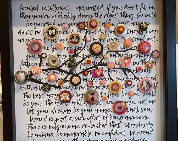 Tree Button Art - Etsy