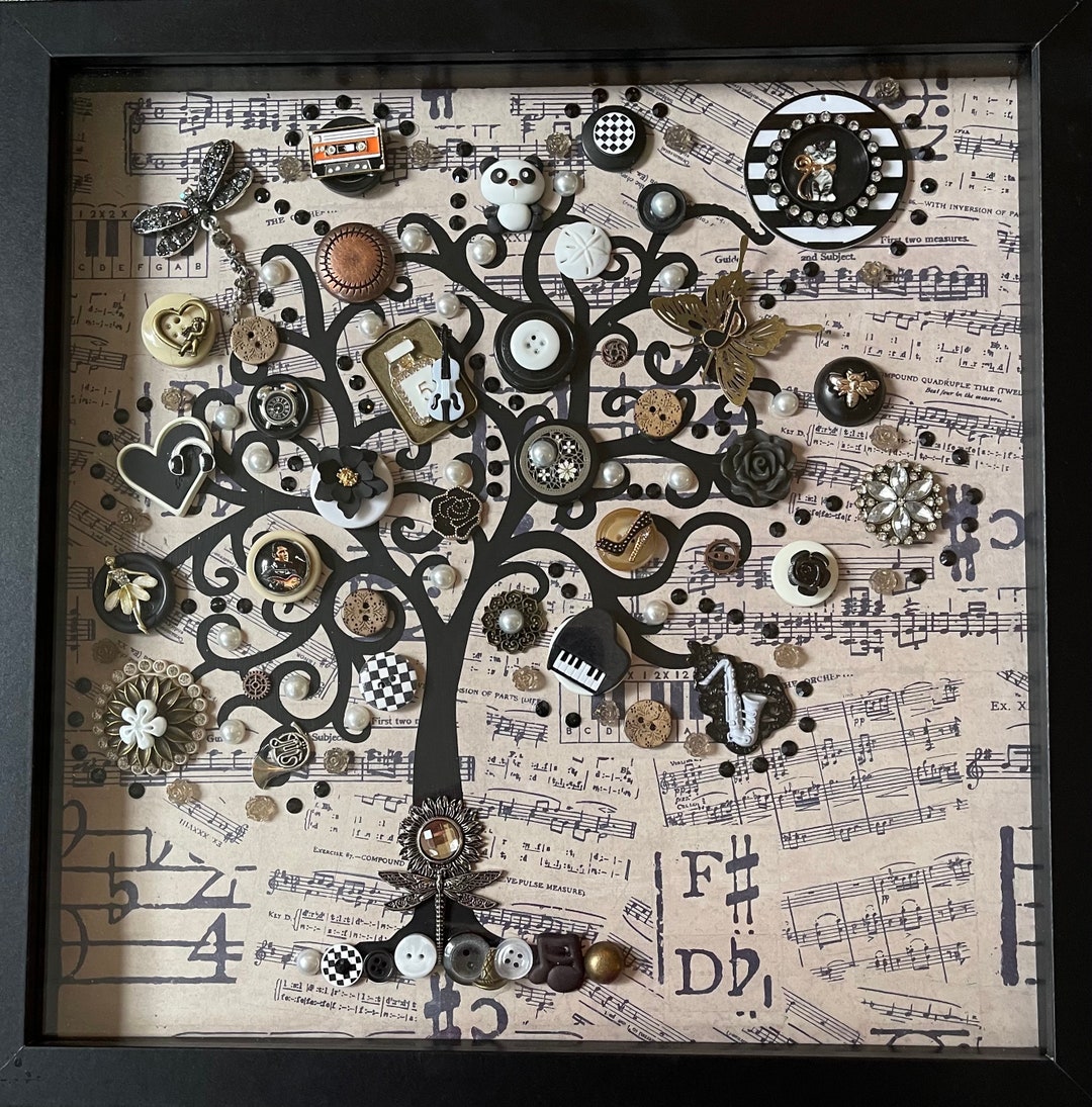 Tree Button Art - Etsy