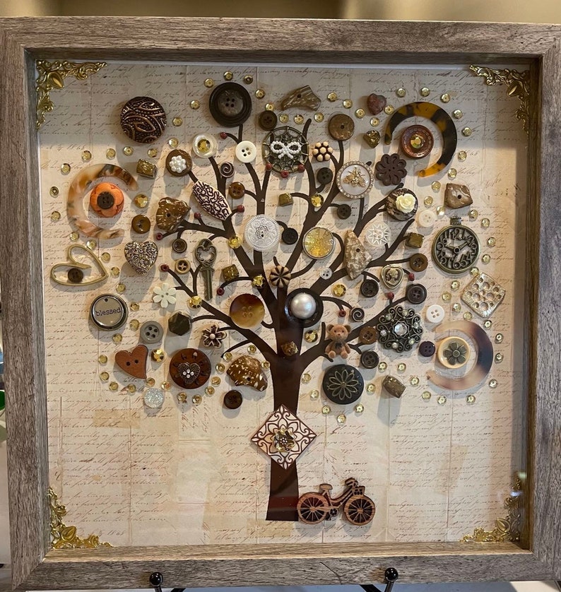 Tree Button Art - Etsy
