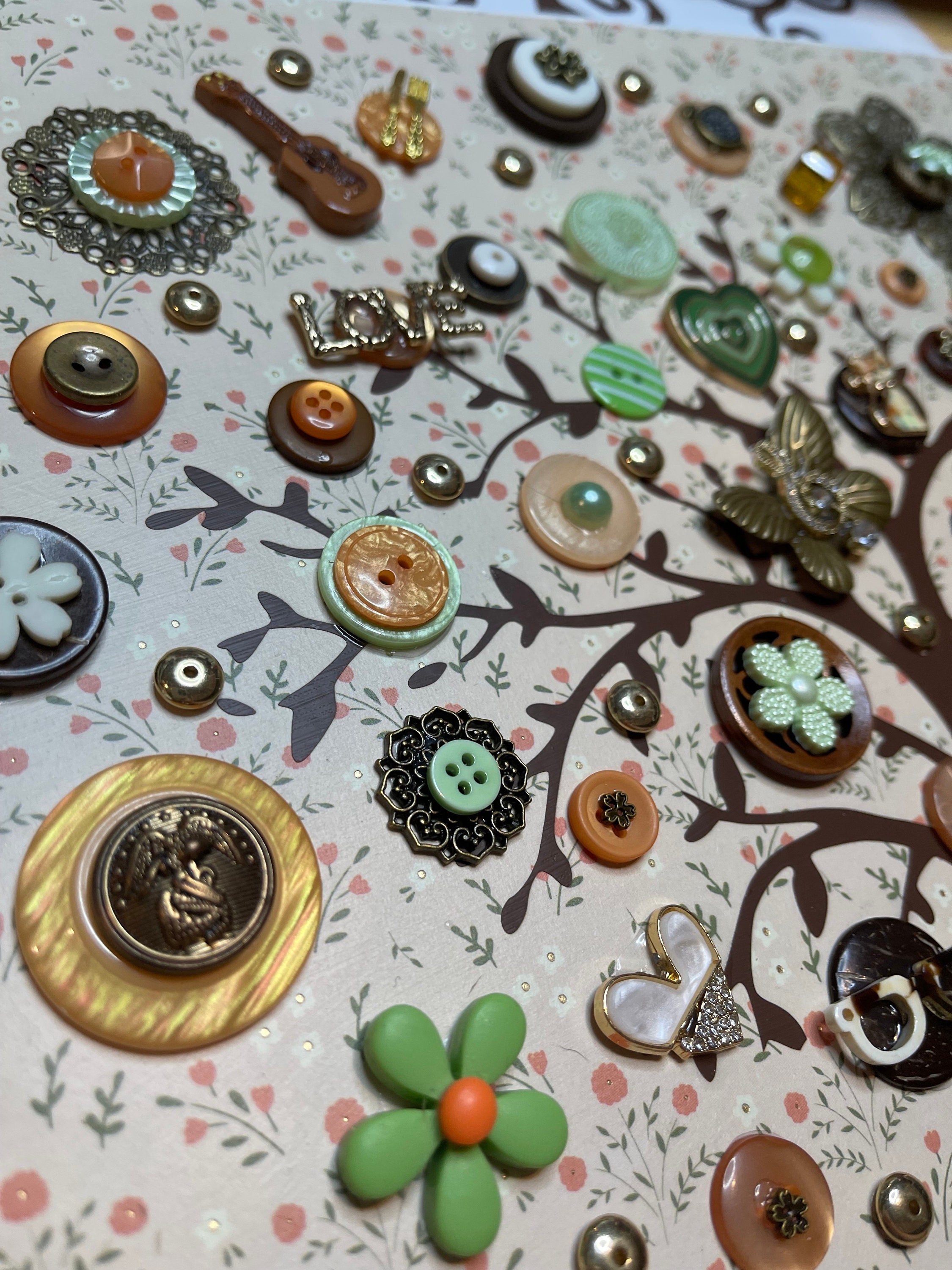 Tree Button Art - Etsy