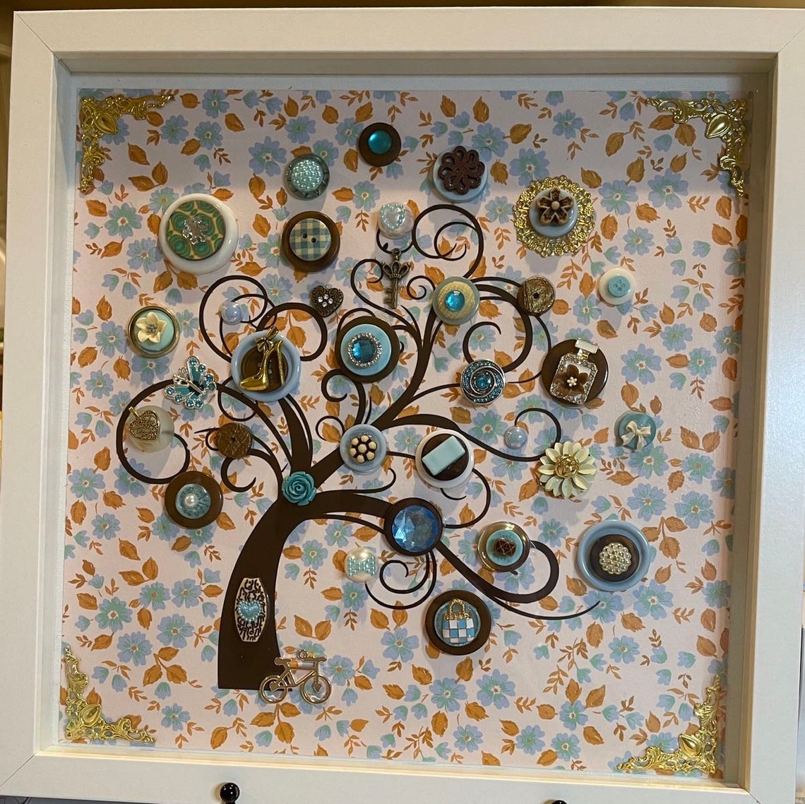 Tree Button Art - Etsy