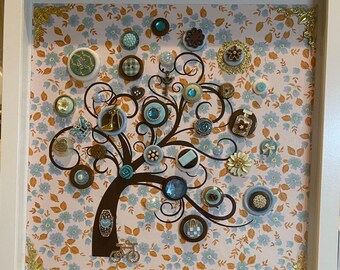 Tree Button Art - Etsy