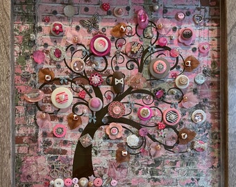Tree Button Art - Etsy