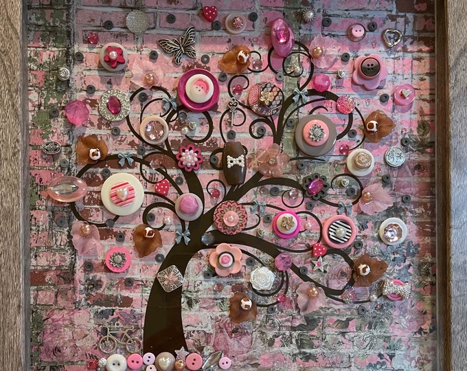 Tree Button Art - Etsy