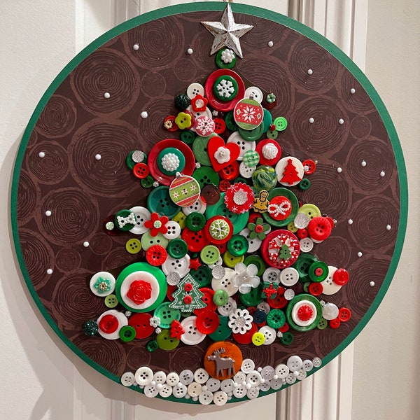 Button Art Canvas - Etsy