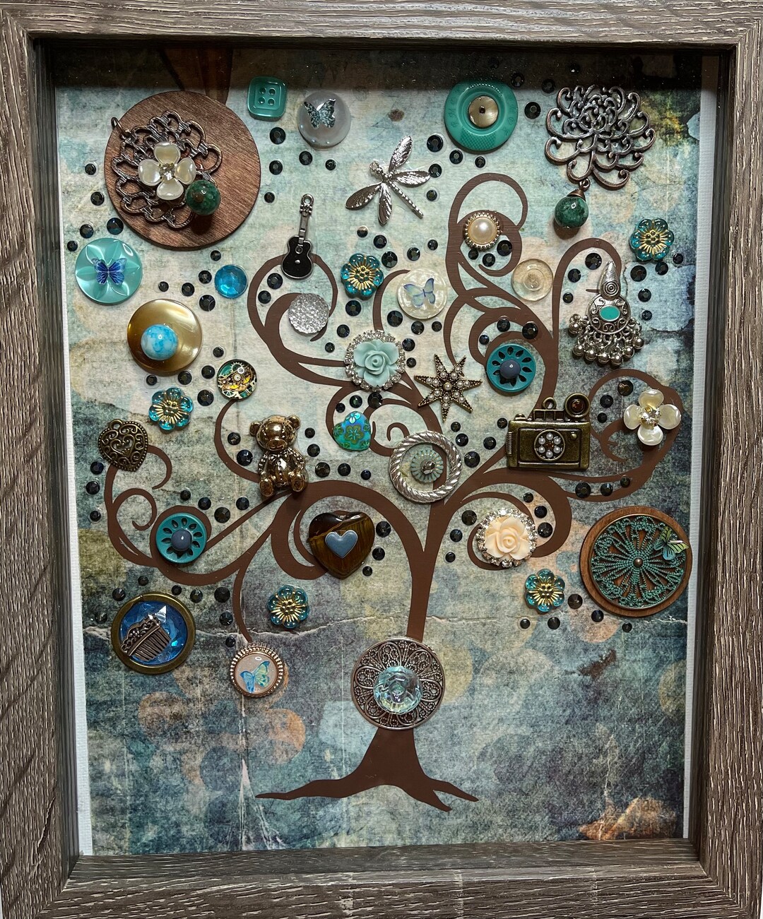 Tree Button Art - Etsy